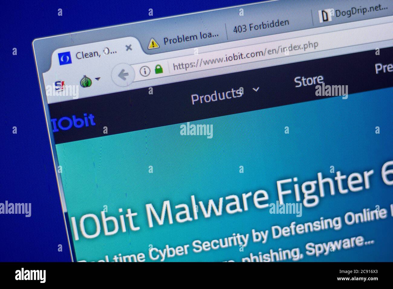 Ryazan, Russia - June 05, 2018: Homepage of IObit website on the ...