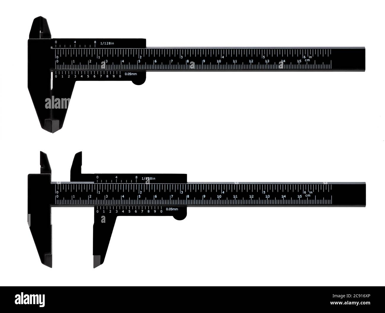 Isolated objects: black calipers, on white background Stock Photo - Alamy