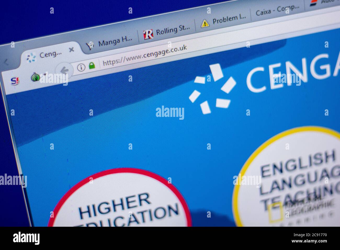 Ryazan, Russia - June 05, 2018: Homepage of Cengage website on the ...