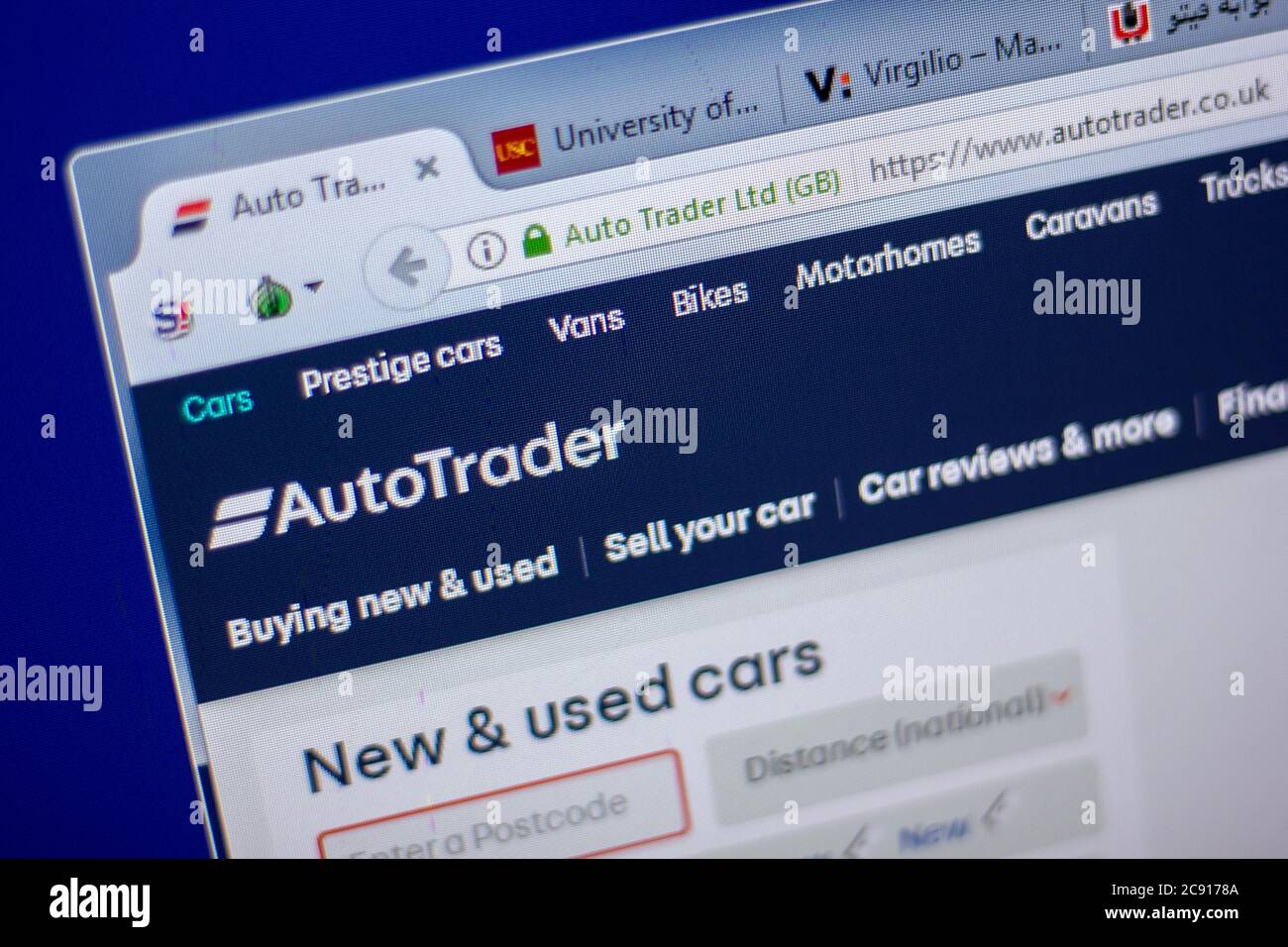 Ryazan, Russia - June 05, 2018: Homepage of AutoTrader website on the display of PC, url ...