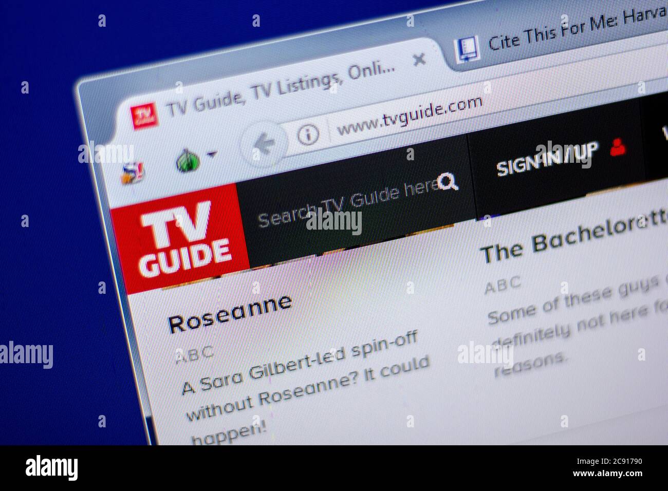 Ryazan, Russia - June 05, 2018: Homepage of TvGuide website on the ...