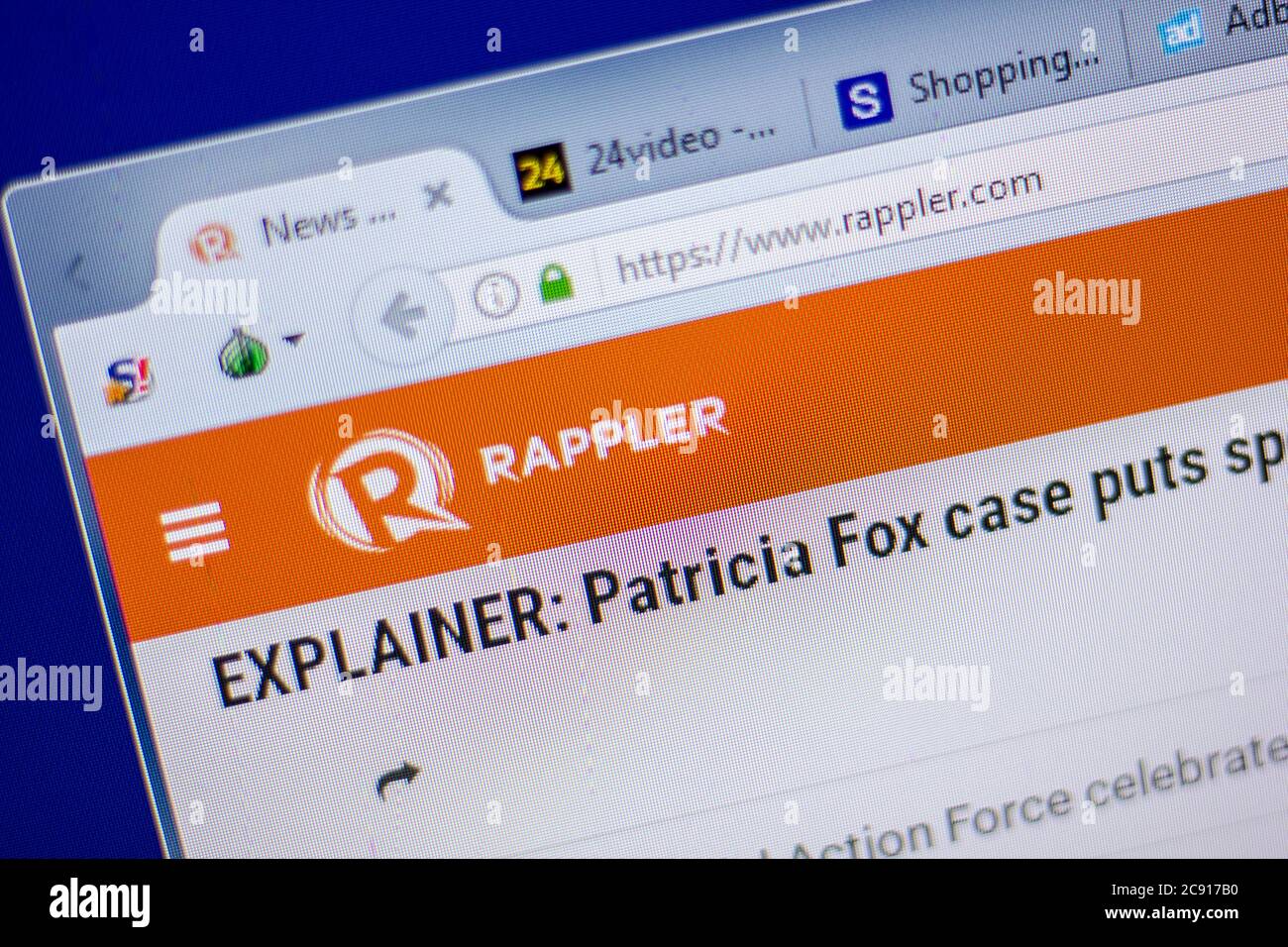 Ryazan, Russia - June 05, 2018: Homepage of Rappler website on the ...