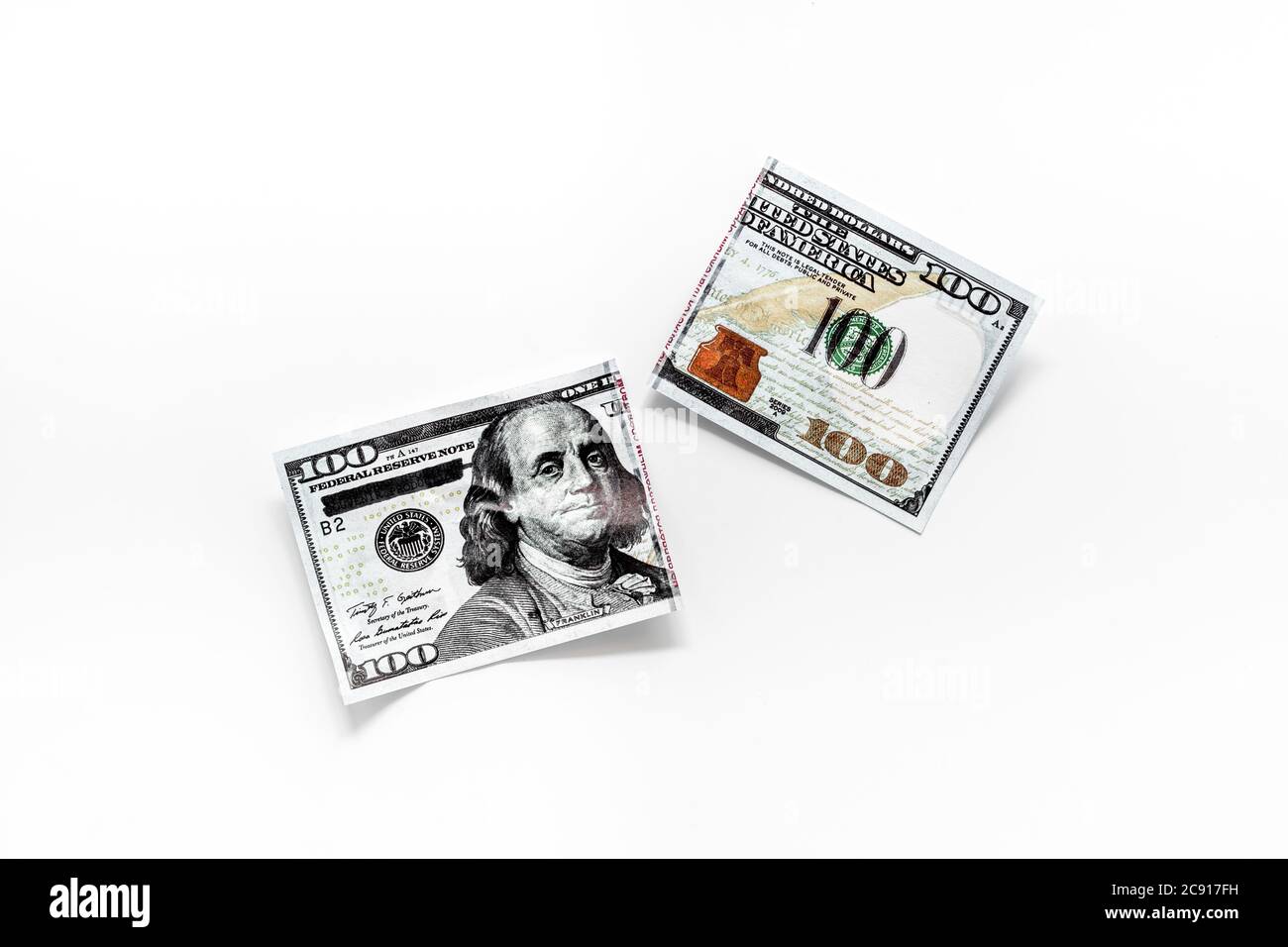 Cutting of US dollar banknote. Economic crisis concept Stock Photo - Alamy