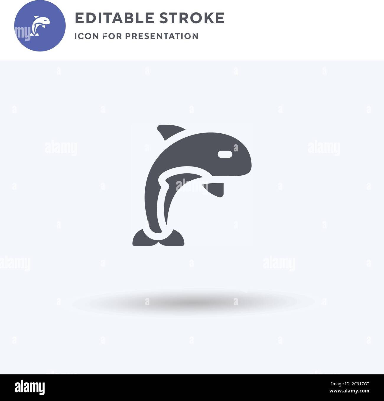 Orca icon vector, filled flat sign, solid pictogram isolated on white ...