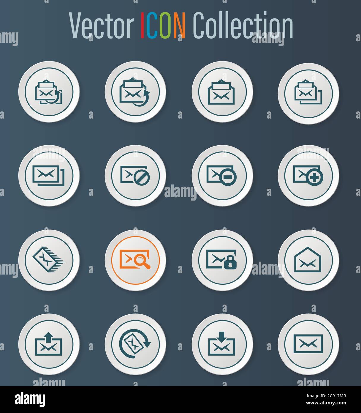 Mail icon set Stock Vector Image & Art - Alamy