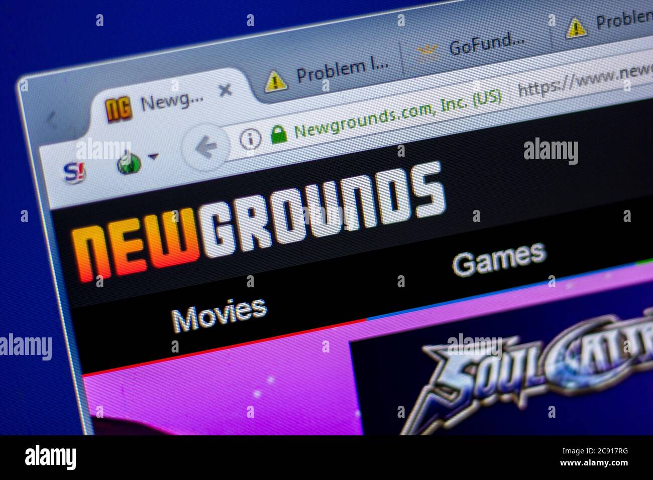 Ryazan, Russia - June 05, 2018: Homepage of NewGrounds website on the ...