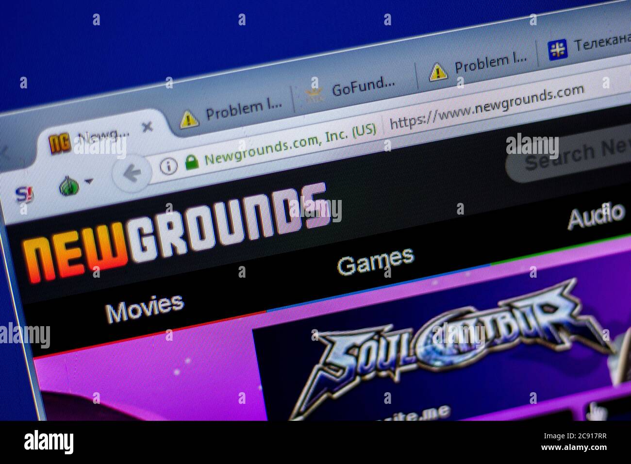 Ryazan, Russia - June 05, 2018: Homepage of NewGrounds website on the ...