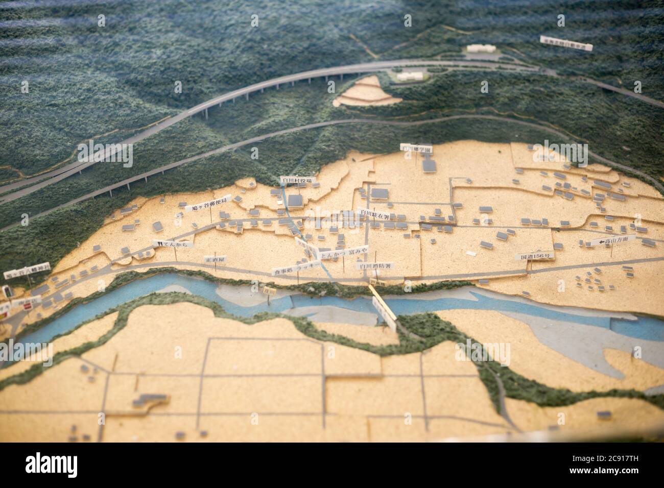 Shirakawa-go, Japan, 07-24-2020 , 3D map of Shirakawa-go, a world ...