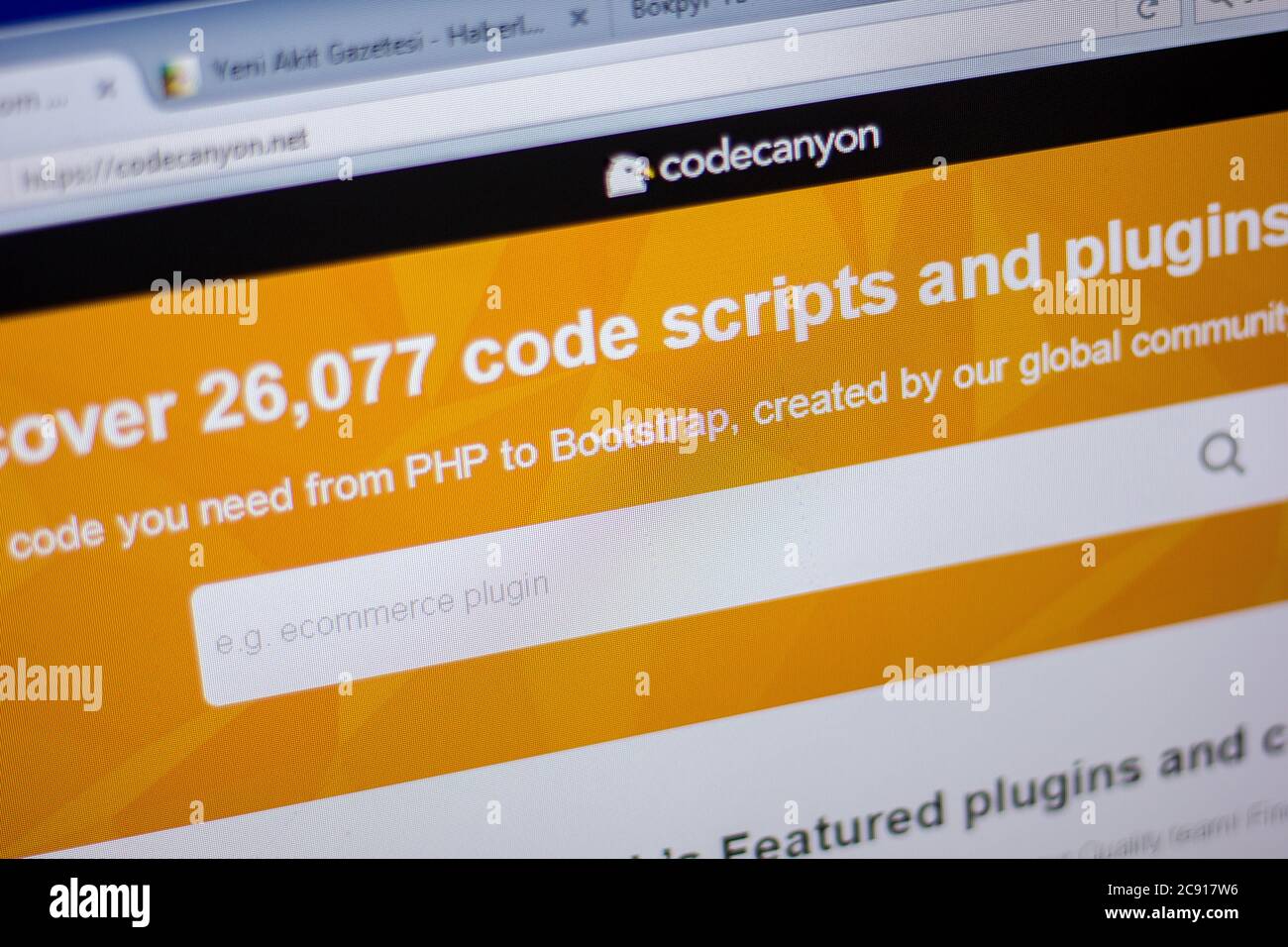 Ryazan, Russia - June 05, 2018: Homepage of CodeCanyon website on the ...