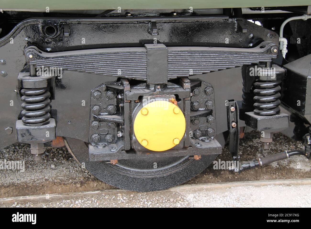 The Wheel and Suspension of a Diesel Train Engine Stock Photo - Alamy