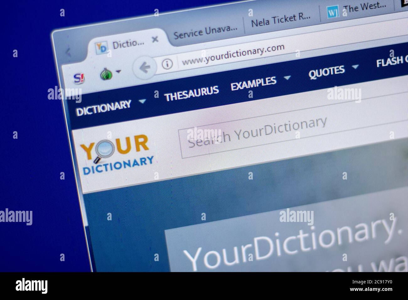 Ryazan, Russia - June 05, 2018: Homepage of YourDictionary website on ...