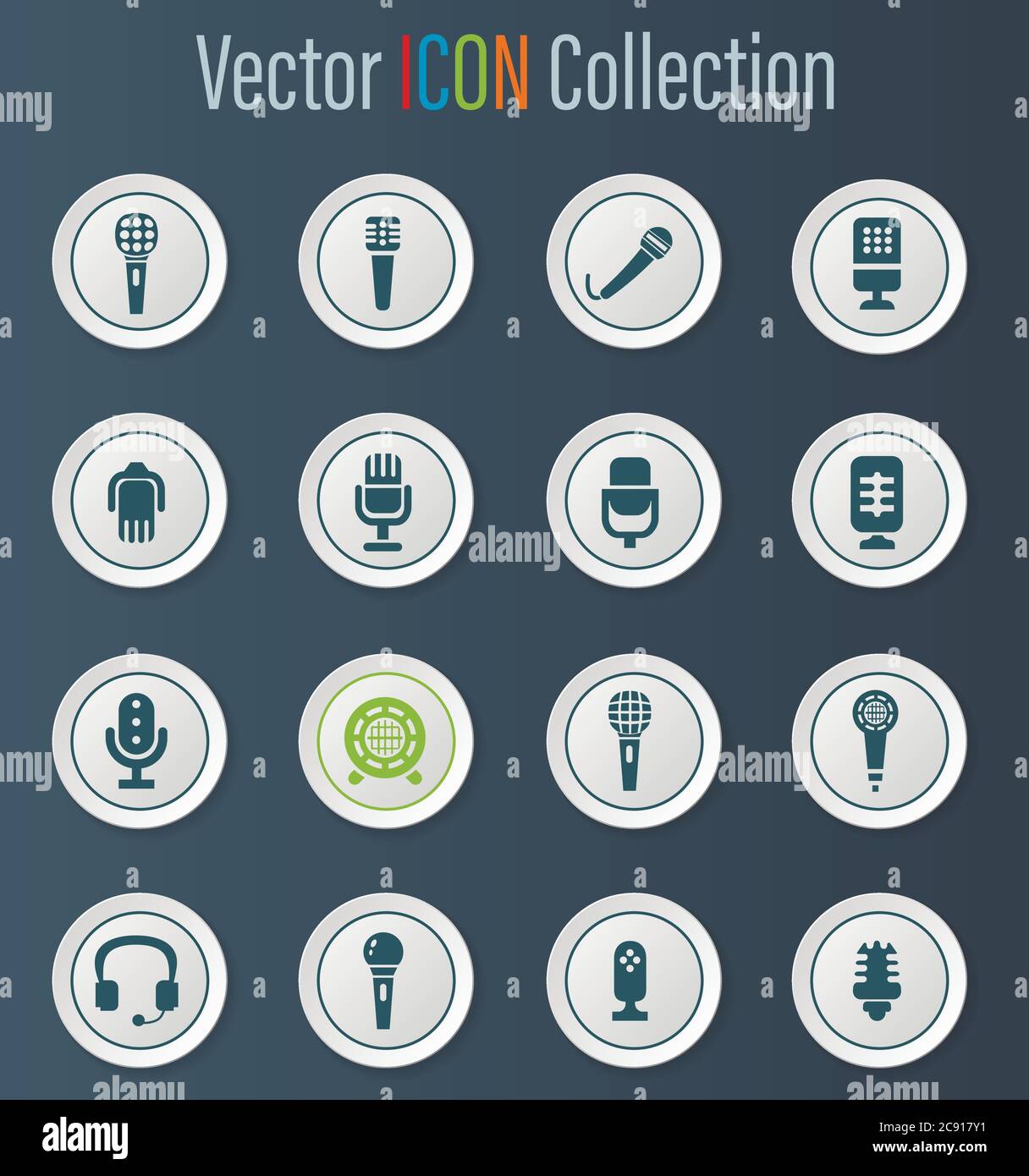 Microphone icons set Stock Vector Image & Art - Alamy