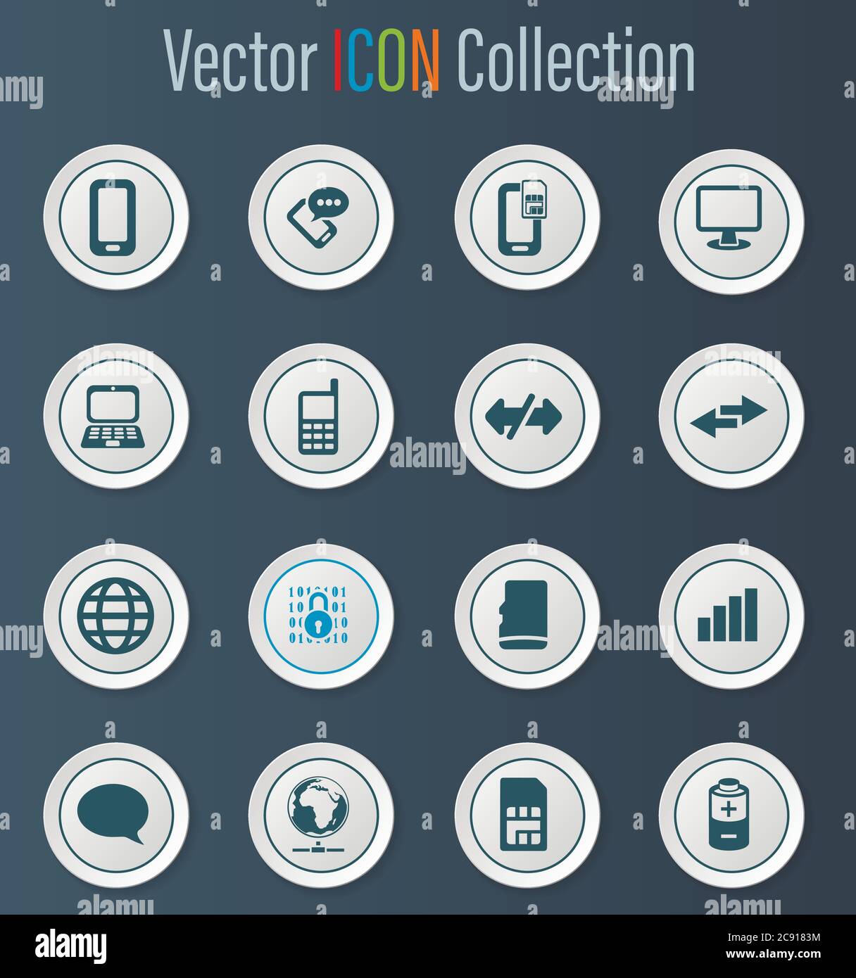Mobile connection icons set Stock Vector Image & Art - Alamy