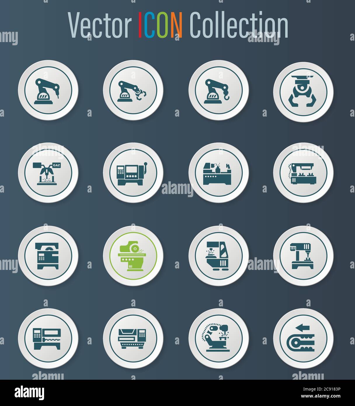 Machine tool icons set Stock Vector Image & Art - Alamy