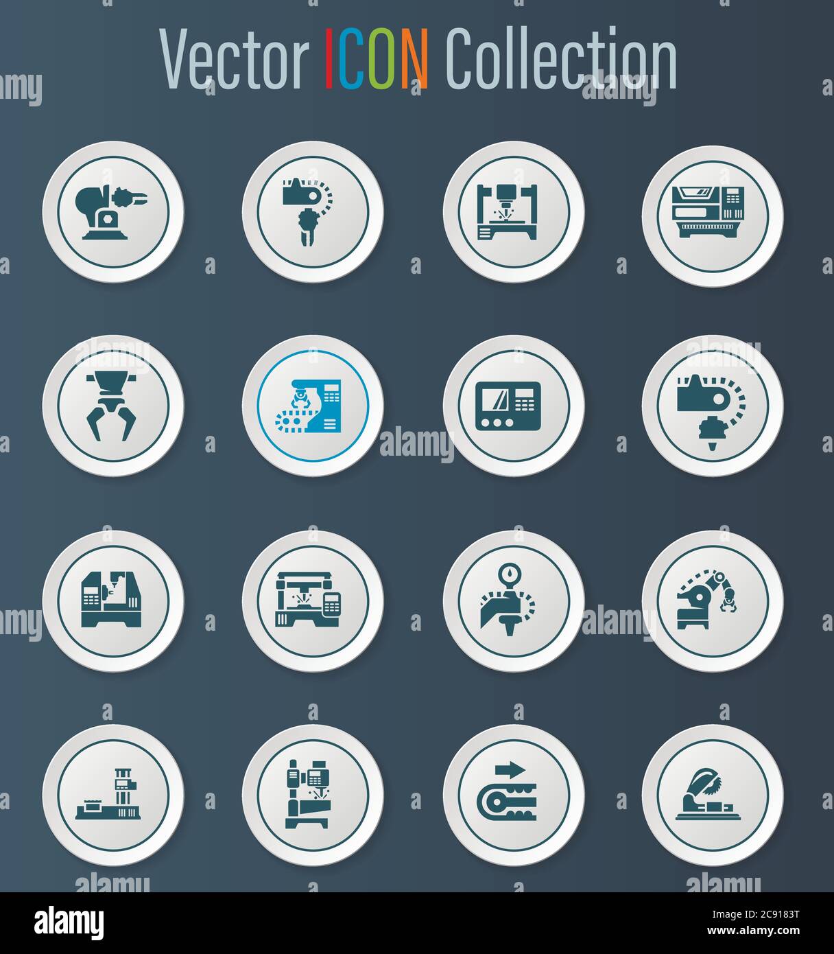 Machine tool icons set Stock Vector Image & Art - Alamy