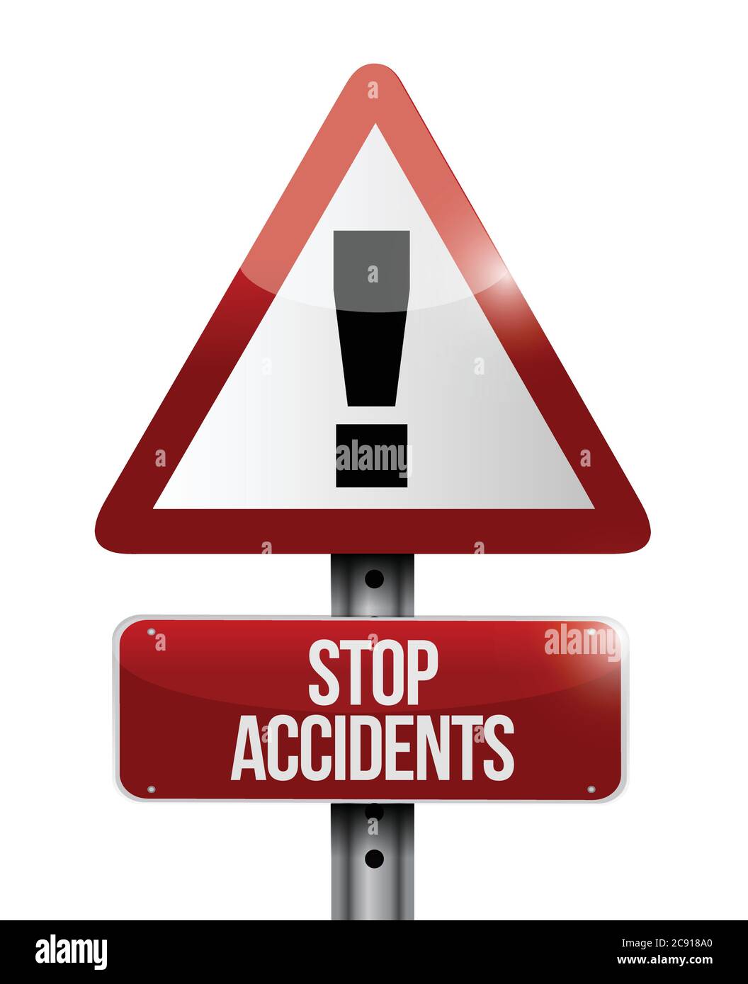 Stop accidents warning illustration design over a white background ...