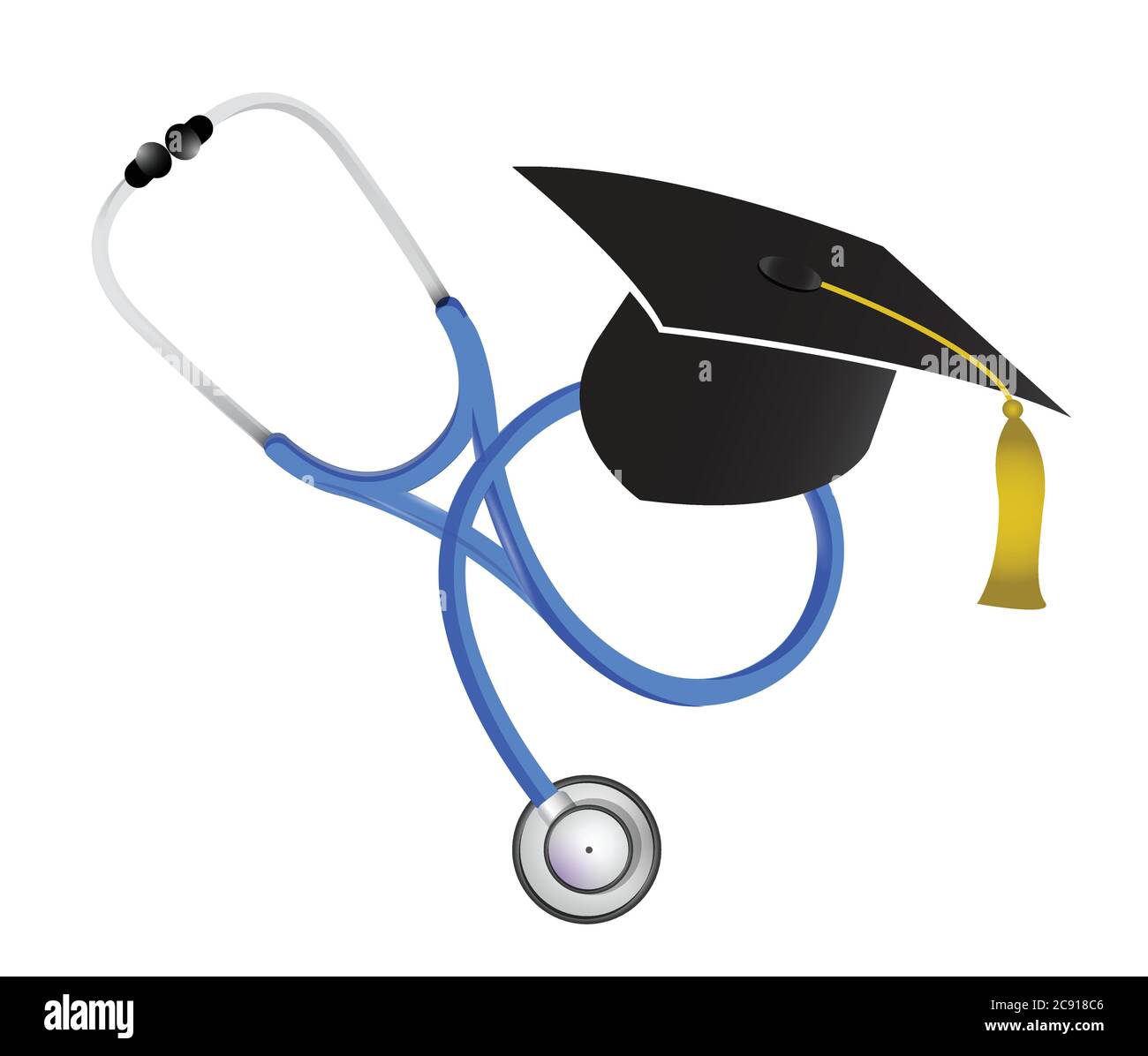 Medical graduation stethoscope illustration design over white Stock ...