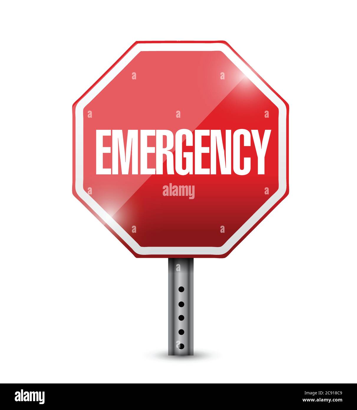 Emergency stop sign illustration design over a white background Stock ...