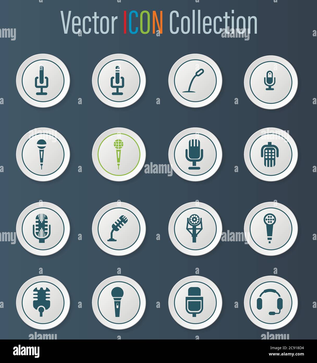 Microphone icons set Stock Vector Image & Art - Alamy