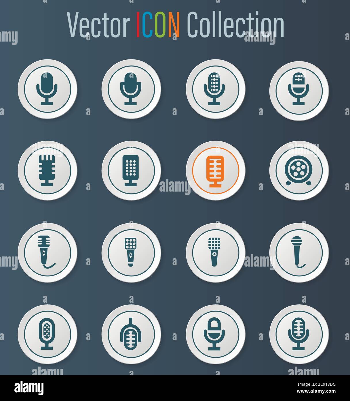 Microphone icons set Stock Vector Image & Art - Alamy