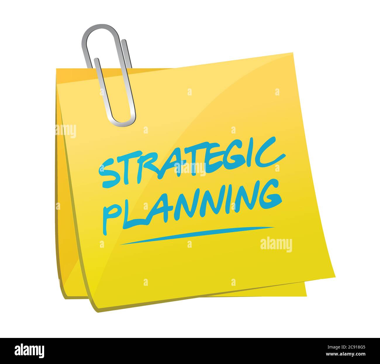 Strategic planning post memo illustration design over a white ...