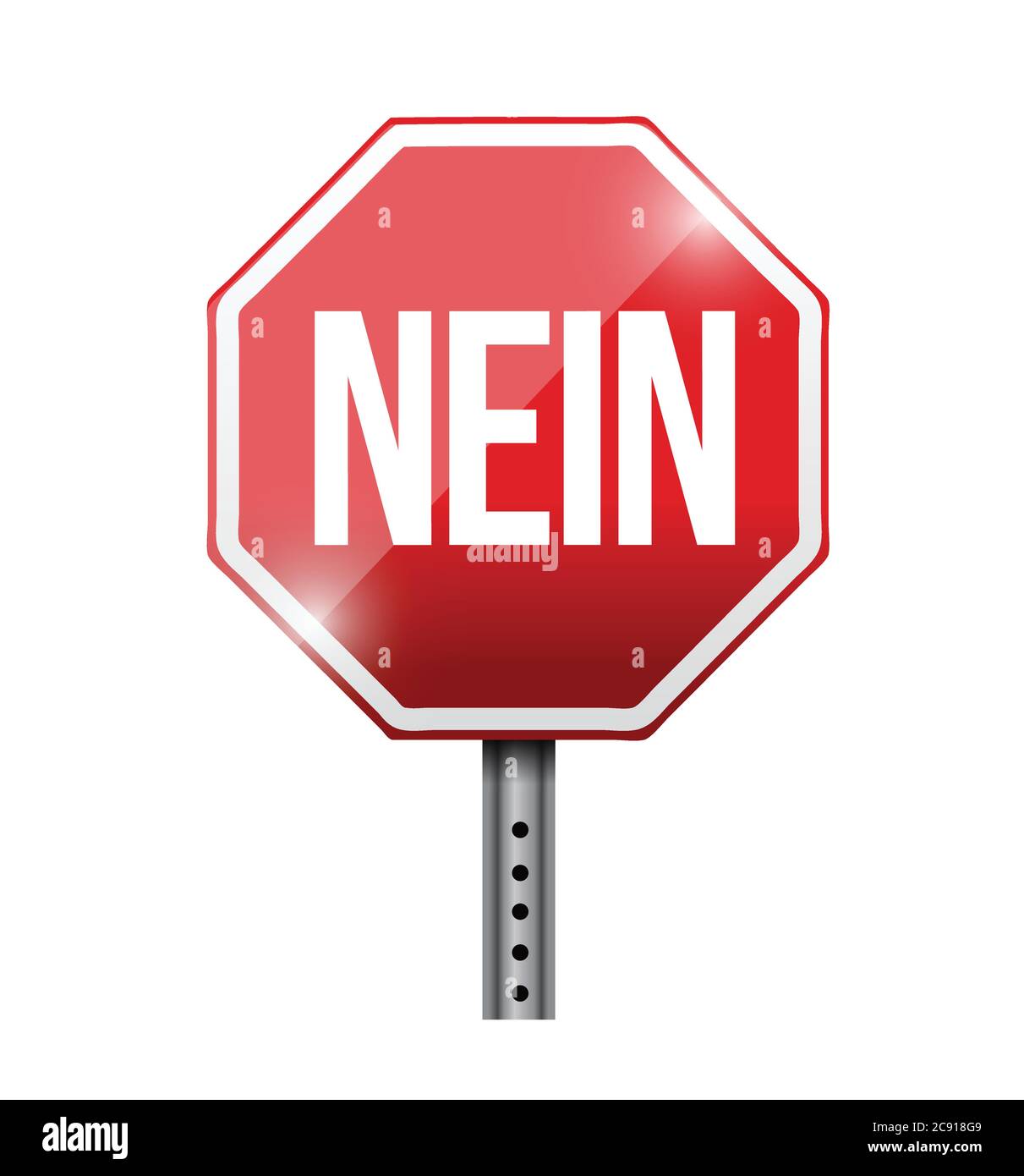 No in german street sign, illustration design over a white background ...