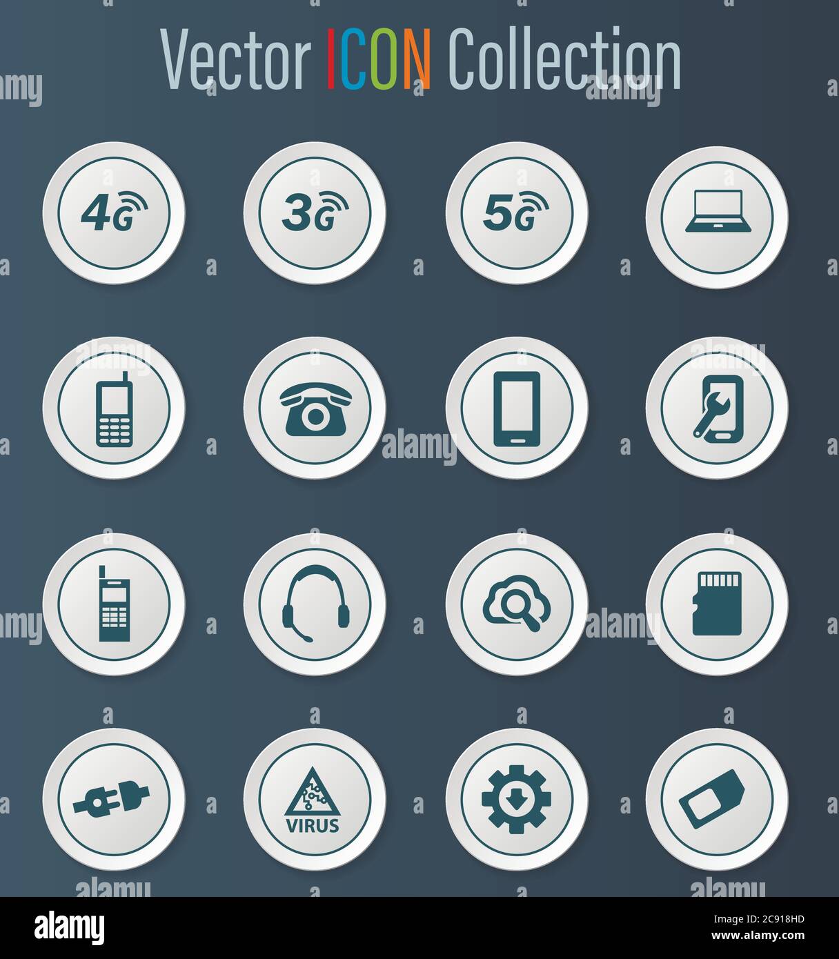 Mobile connection icons set Stock Vector Image & Art - Alamy