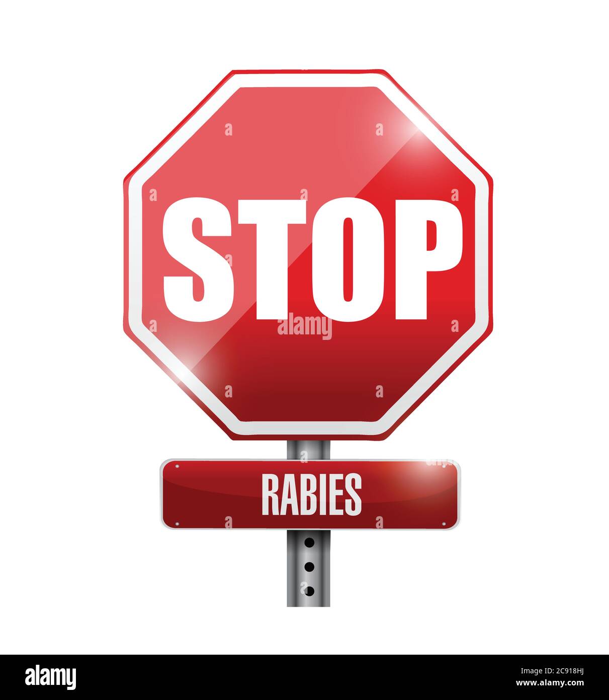 Stop rabies sign illustration design over a white background Stock ...