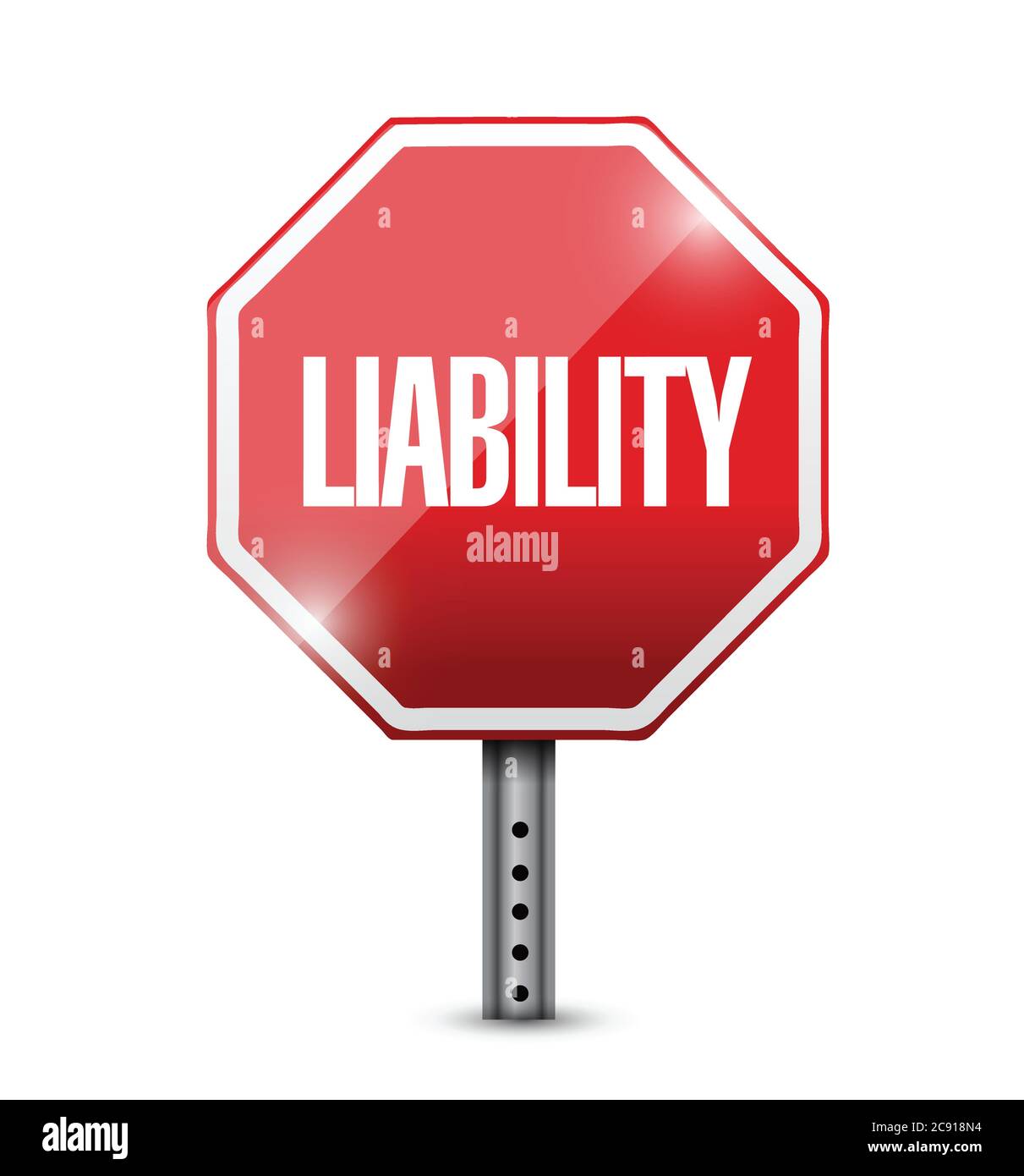 Liability red stop sign illustration design over a white background ...