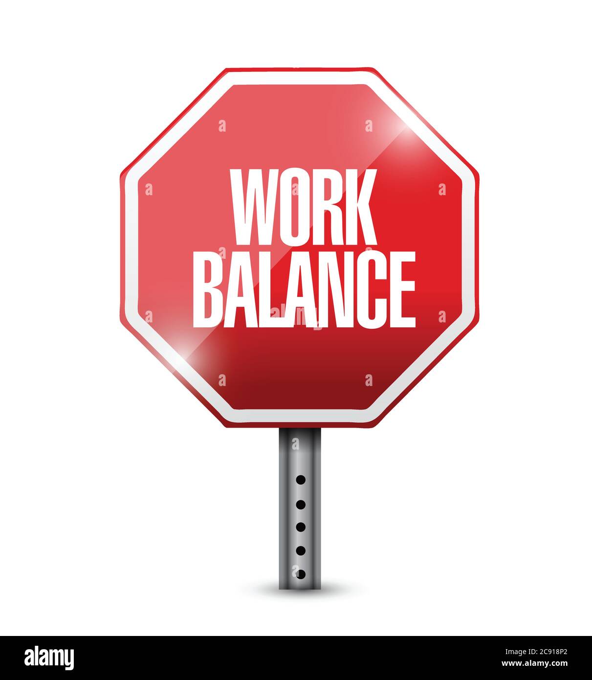 Work balance stop sign illustration design over a white background ...