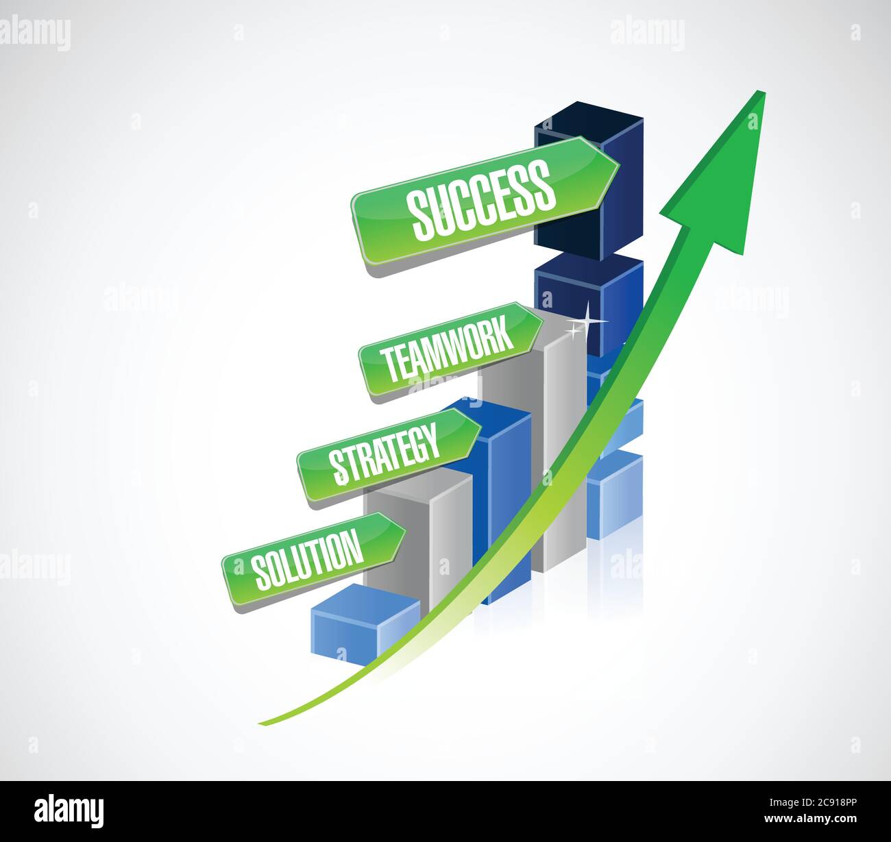 Strategy solution, teamwork business success graph illustration design ...