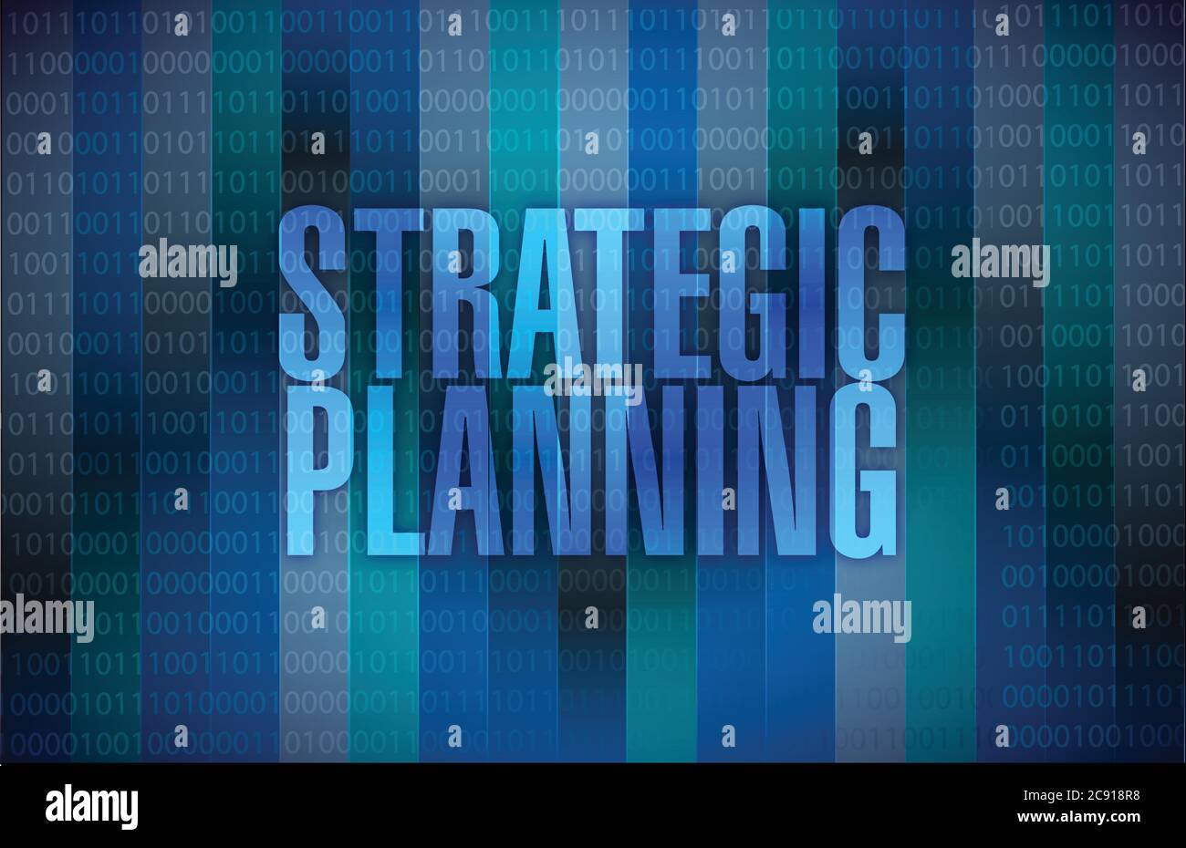 Strategic planning sign illustration design over a binary background ...