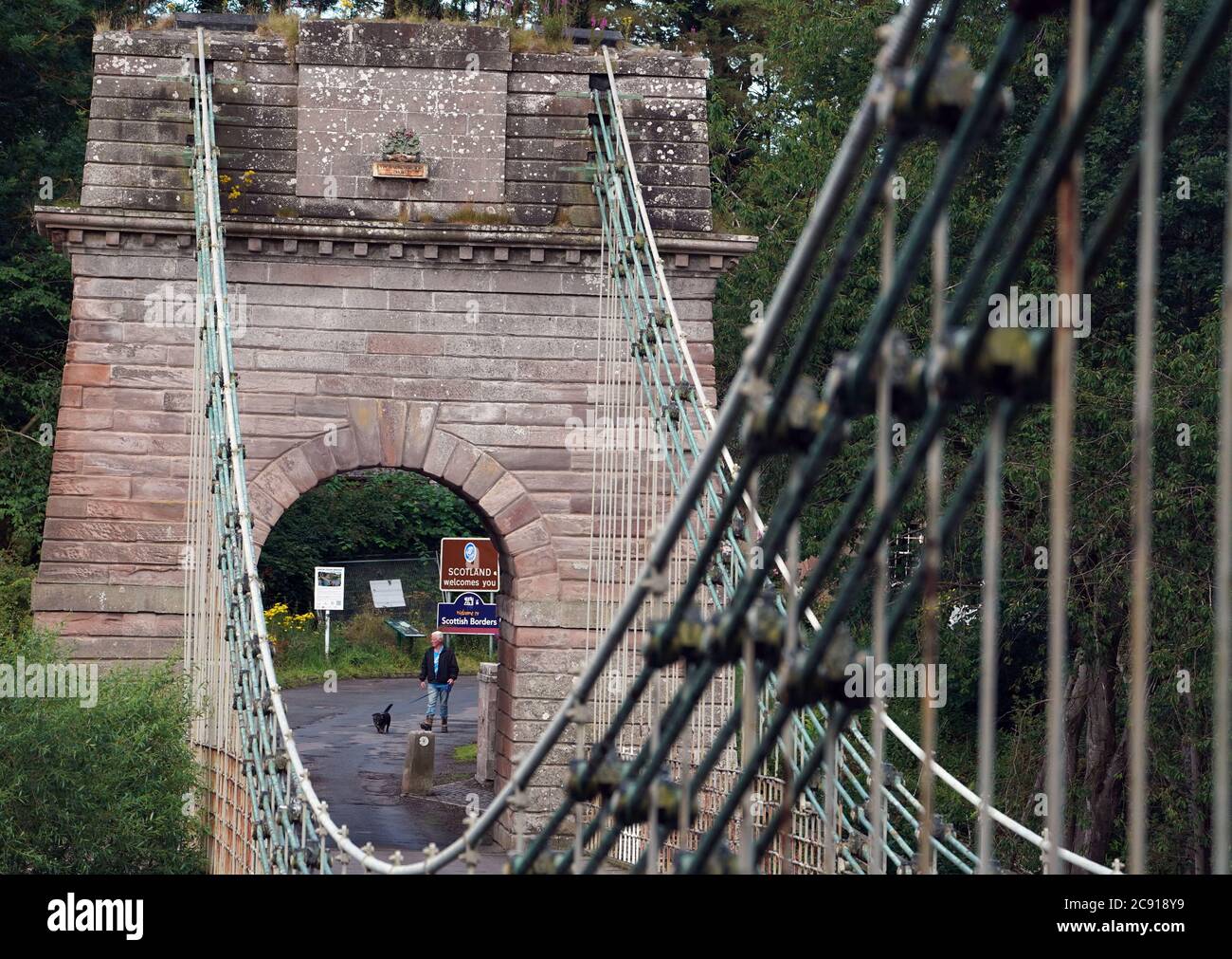 The 200-year-old Union Chain suspension bridge, which crosses the River ...
