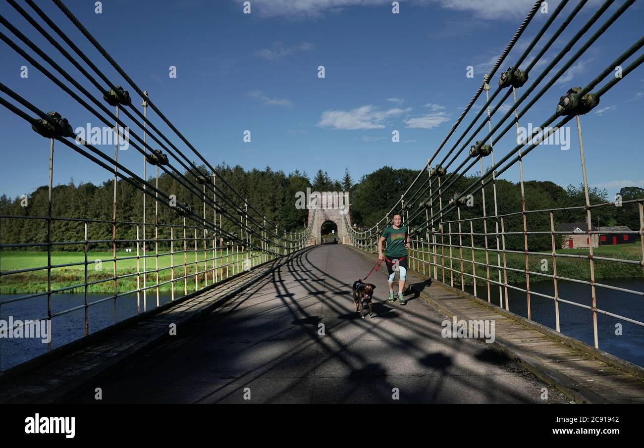 The 200-year-old Union Chain suspension bridge, which crosses the River ...