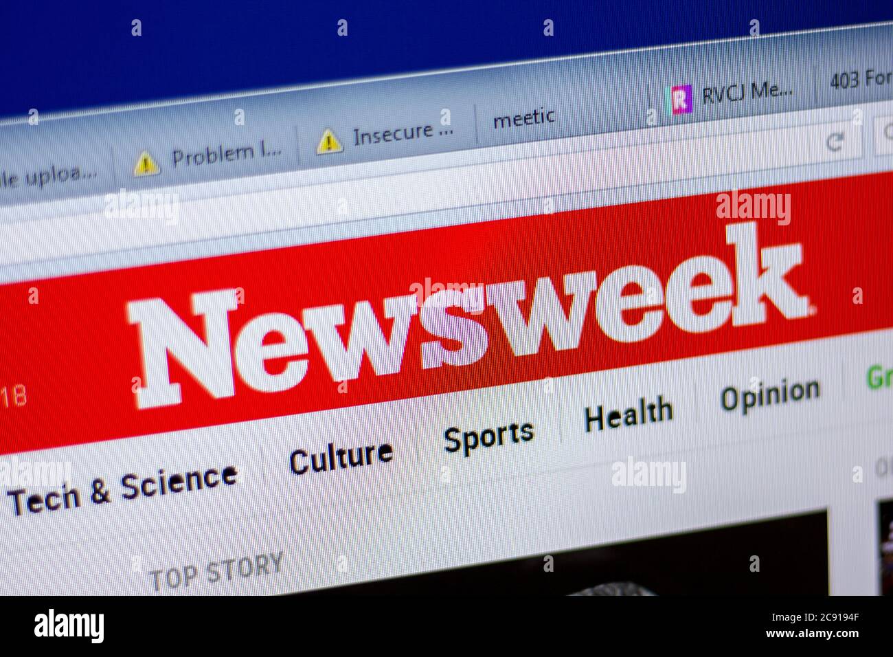 Ryazan, Russia - June 05, 2018: Homepage of NewsWeek website on the ...