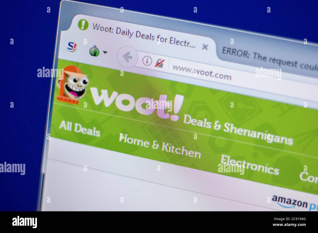 Ryazan, Russia - June 05, 2018: Homepage of Woot website on the display ...