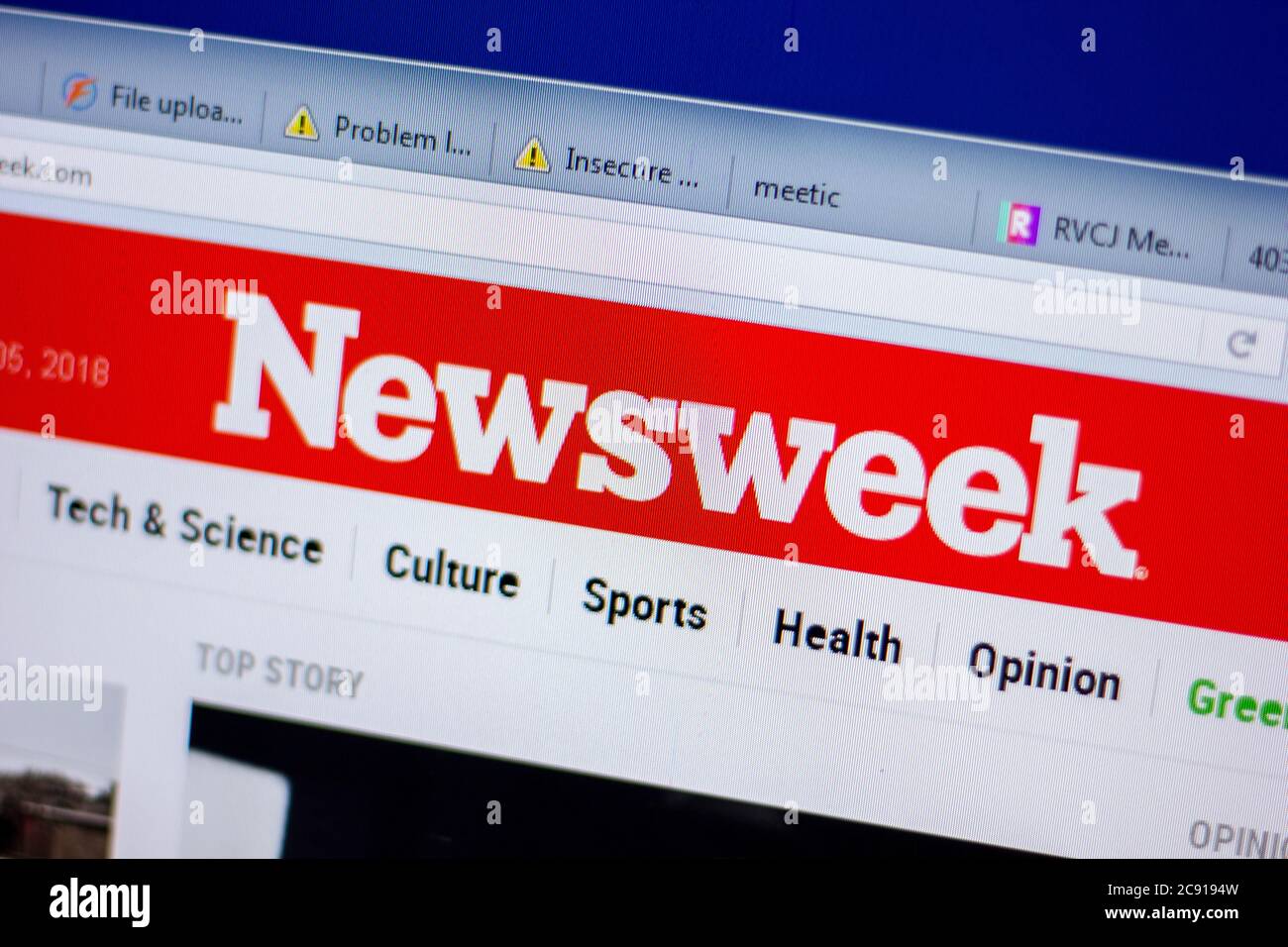 Ryazan, Russia - June 05, 2018: Homepage of NewsWeek website on the ...