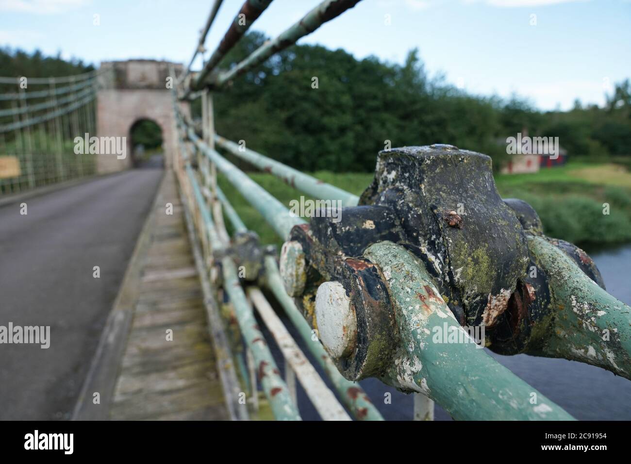 The 200-year-old Union Chain suspension bridge, which crosses the River ...