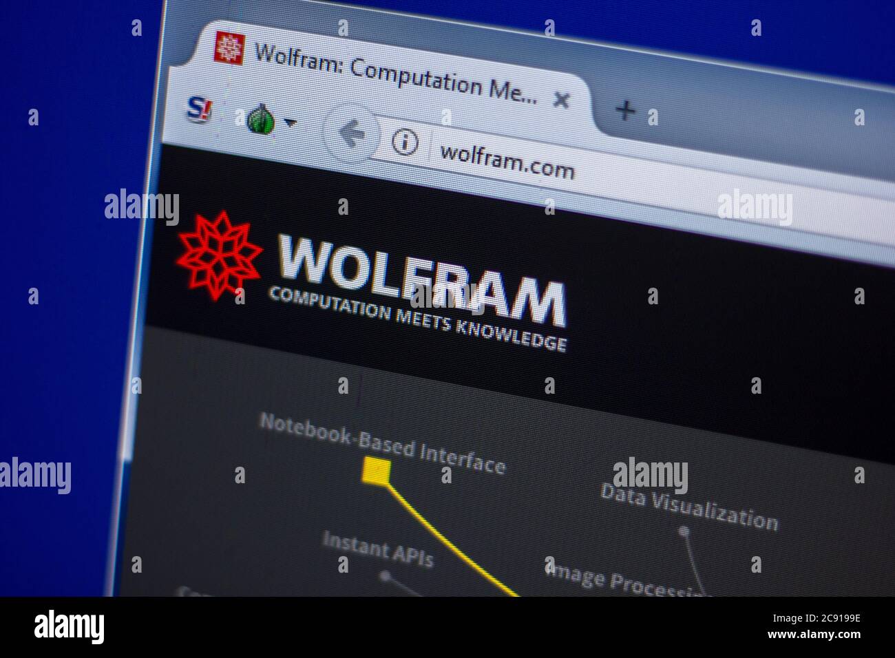 Ryazan, Russia - June 05, 2018: Homepage of Wolfram website on the ...