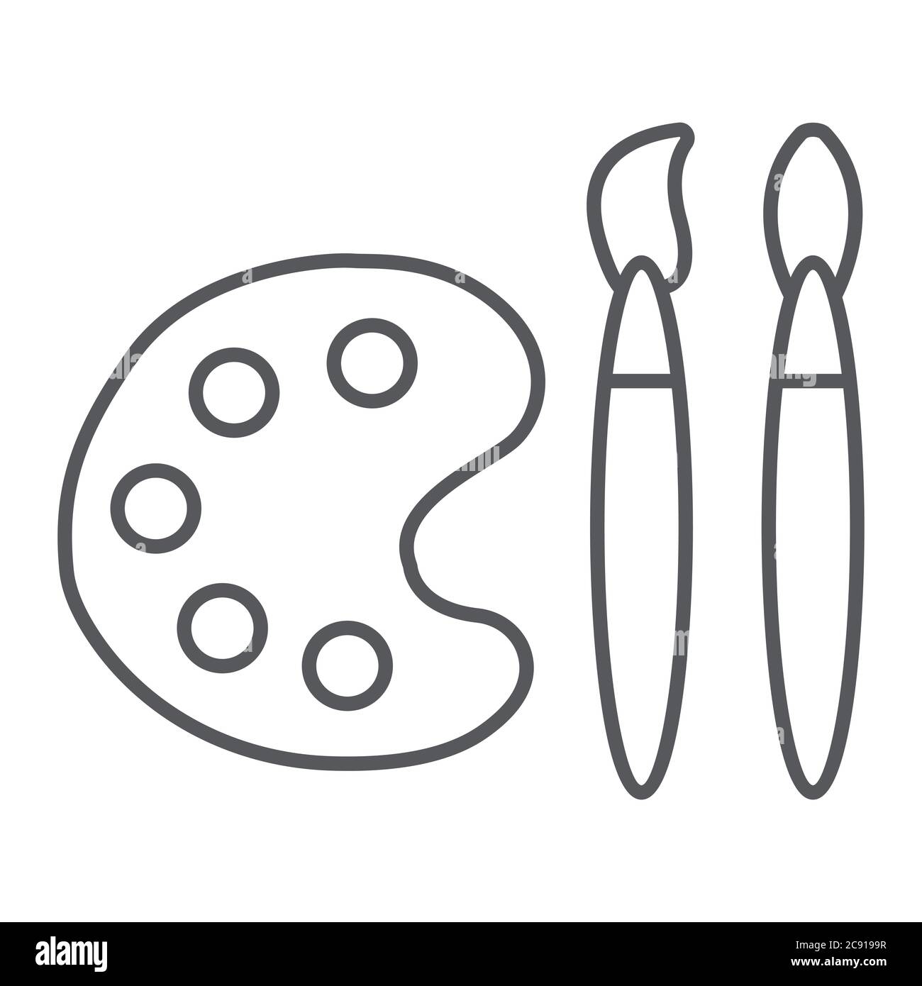 Artist palette line drawing hi-res stock photography and images - Alamy