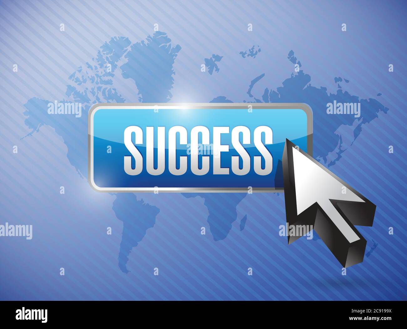 Success button over a world map background graphic illustration Stock ...
