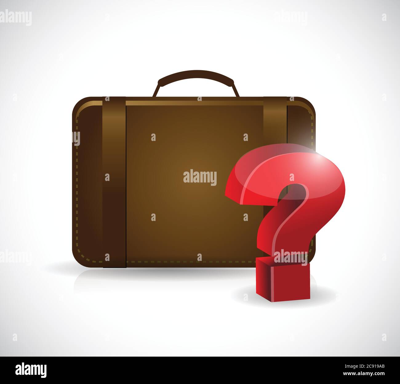 Suitcase and question mark. illustration design over a white background ...