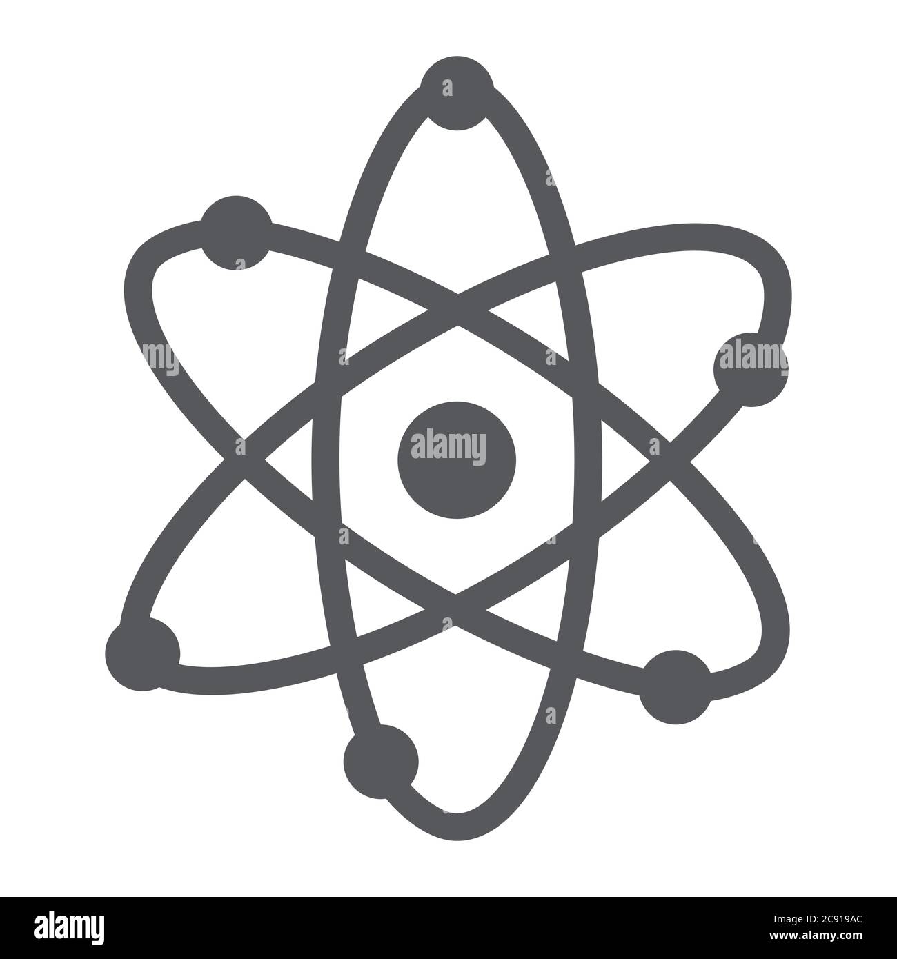 Atom structure glyph icon, scientific and nuclear, nucleus sign, vector ...