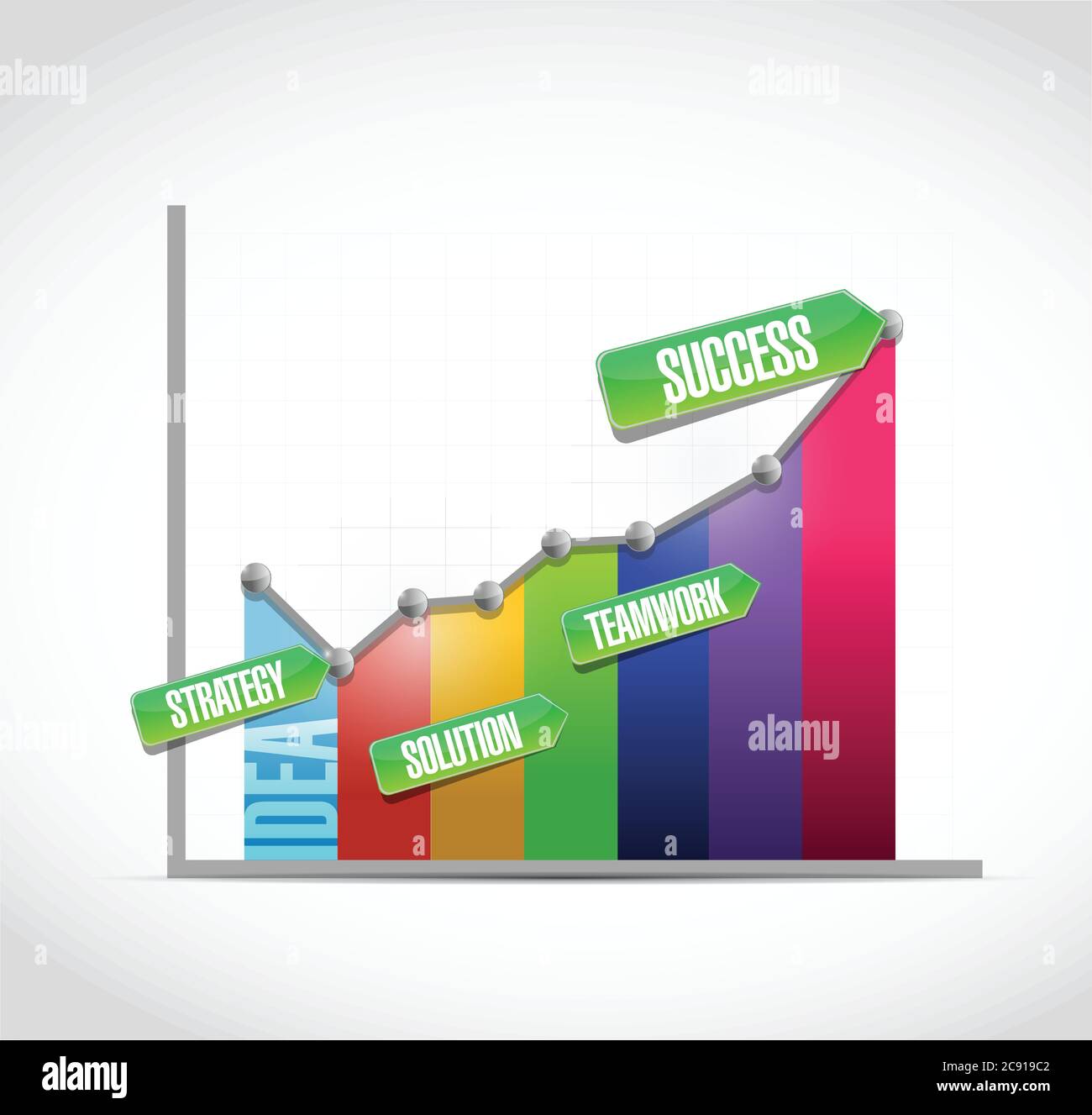 Idea, strategy solution business success graph illustration design over ...