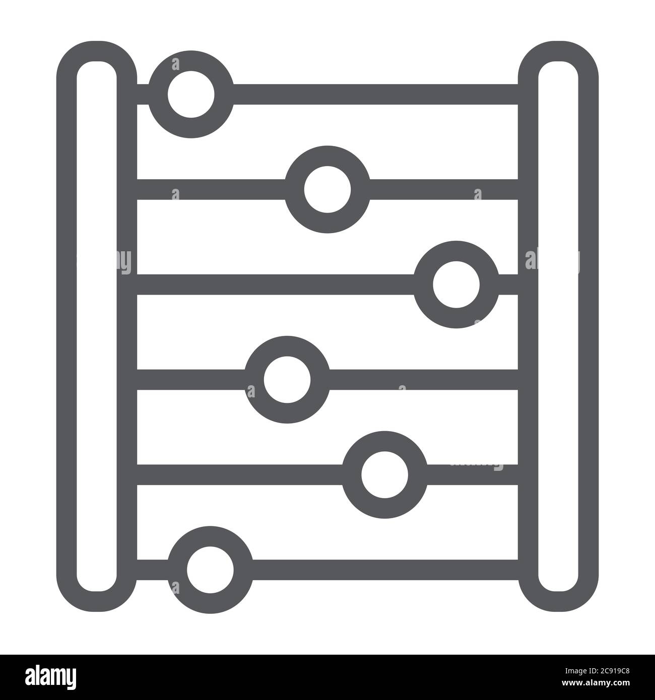 Abacus line icon, accounting and mathematics, counting sign, vector ...