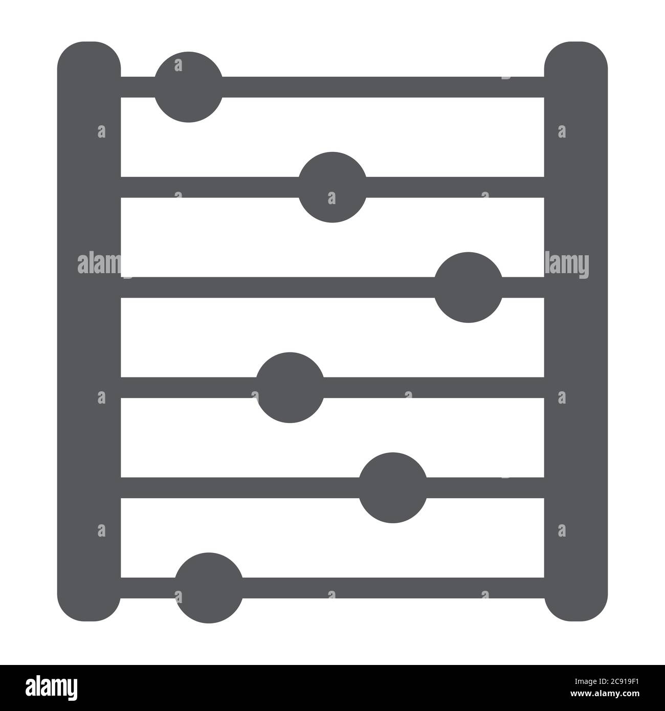 Abacus glyph icon, accounting and mathematics, counting sign, vector ...