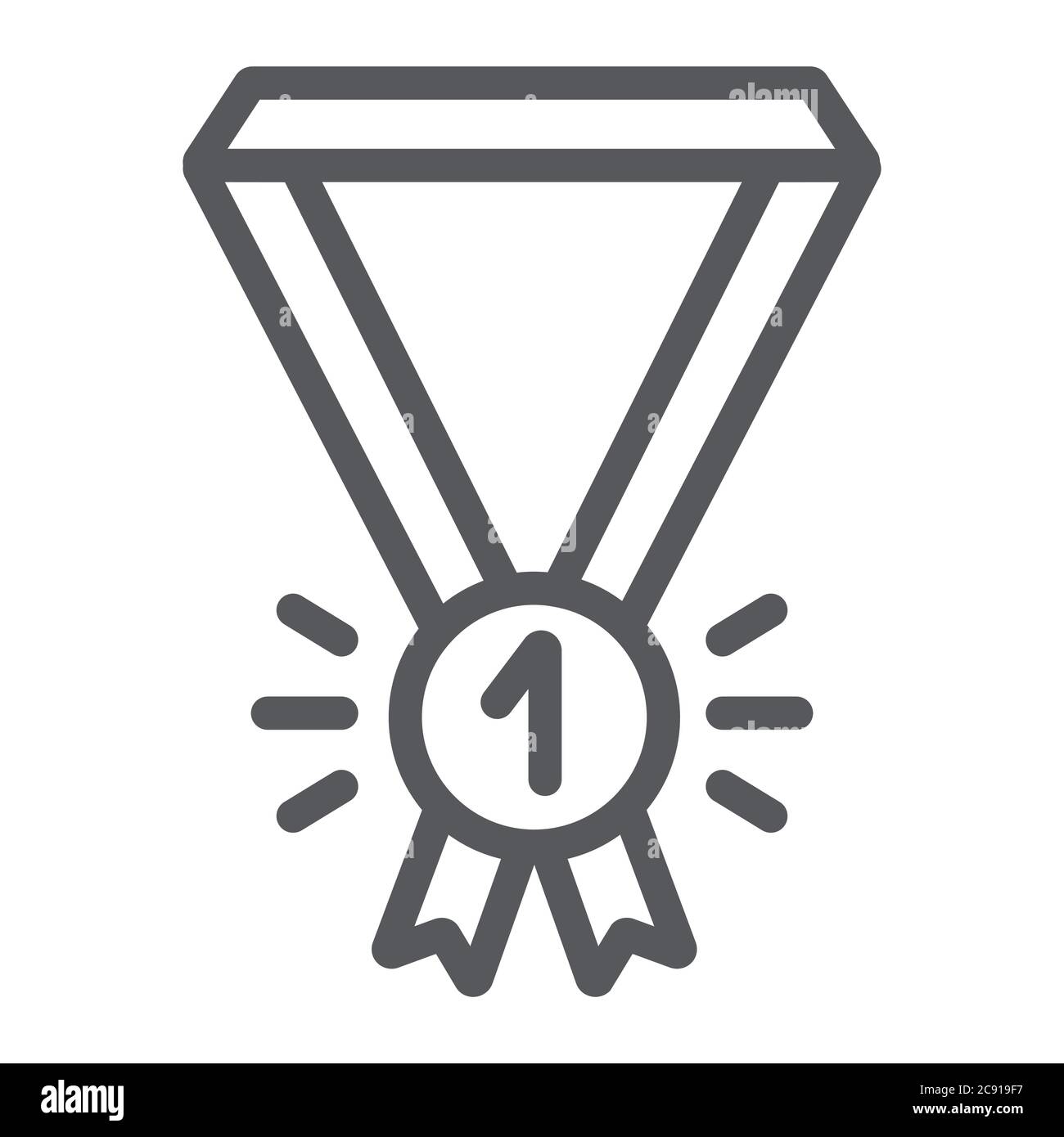 Medal line icon, badge and award, first place prize sign, vector ...