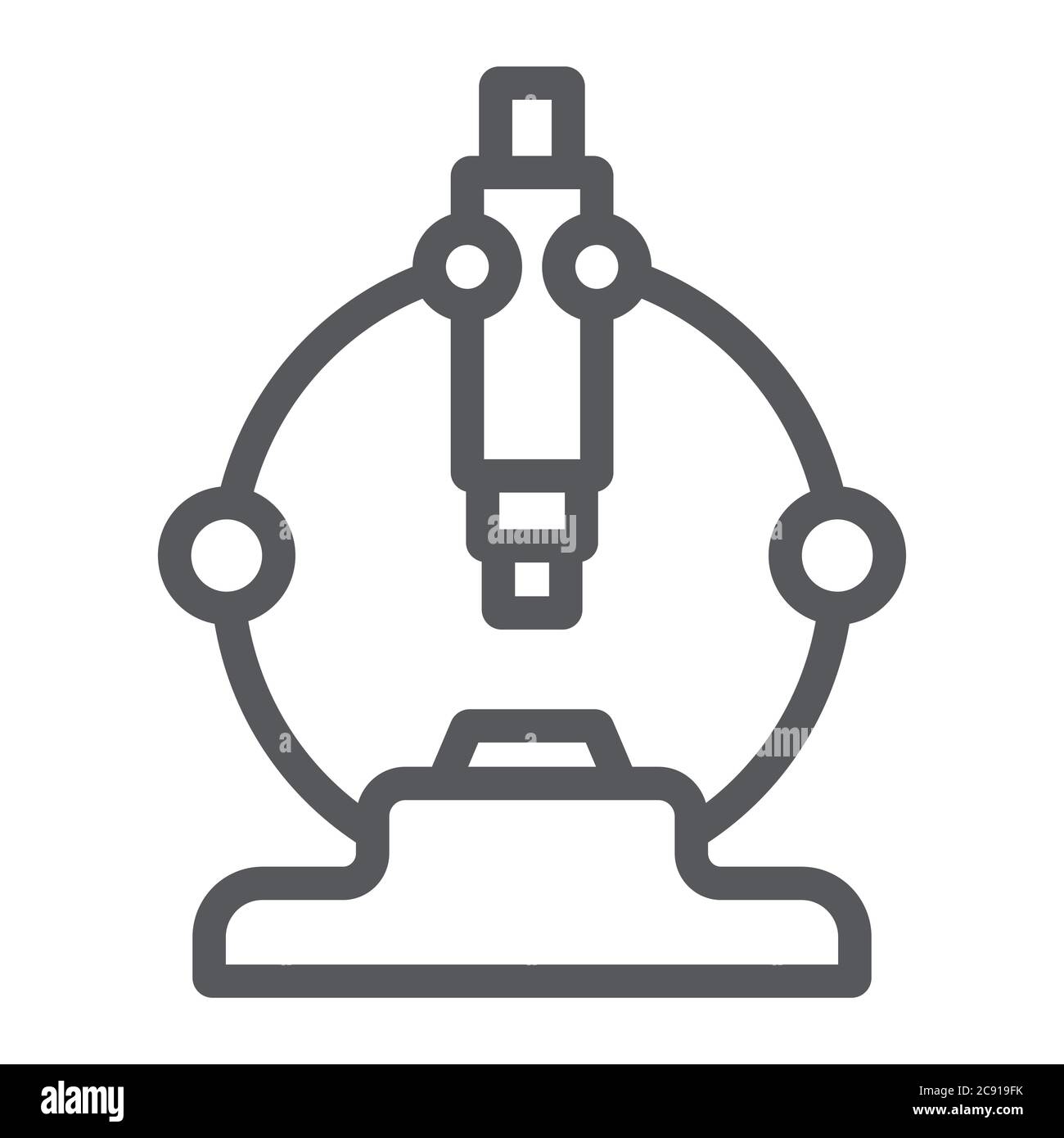 Microscope line icon, scientific and equipment, laboratory magnify sign ...