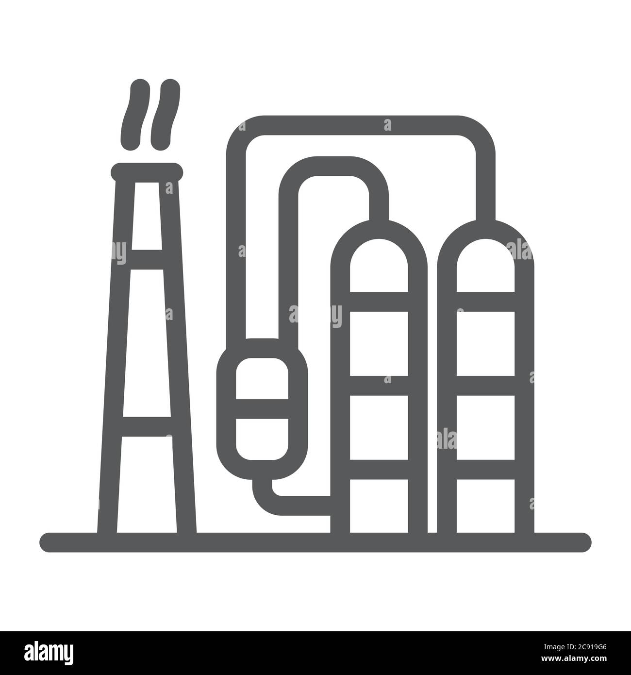 Refinery line icon, industy and factory, industrial plant sign, vector ...