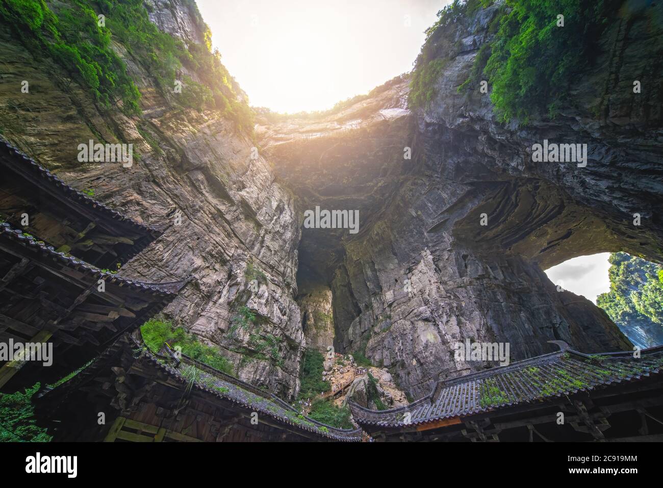 Traditional chinese architecture pagoda buildings in front of the stone ...
